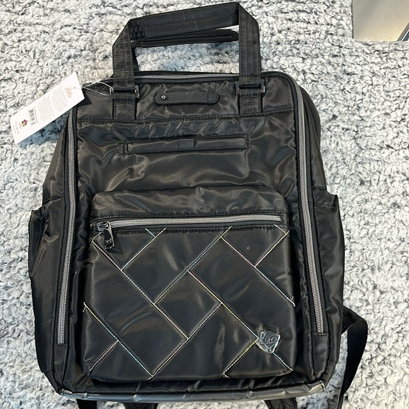 lug | Bags | Nwt Lug Voyager Backpack Black With Rainbow Stitch | Poshmark